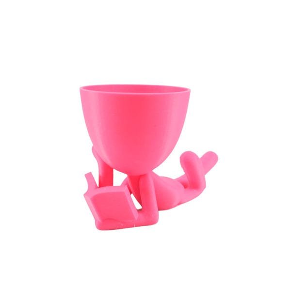 Lendo Livro Deitado - Vaso Cactos ou Suculentas:Rosa | MadeiraMadeira