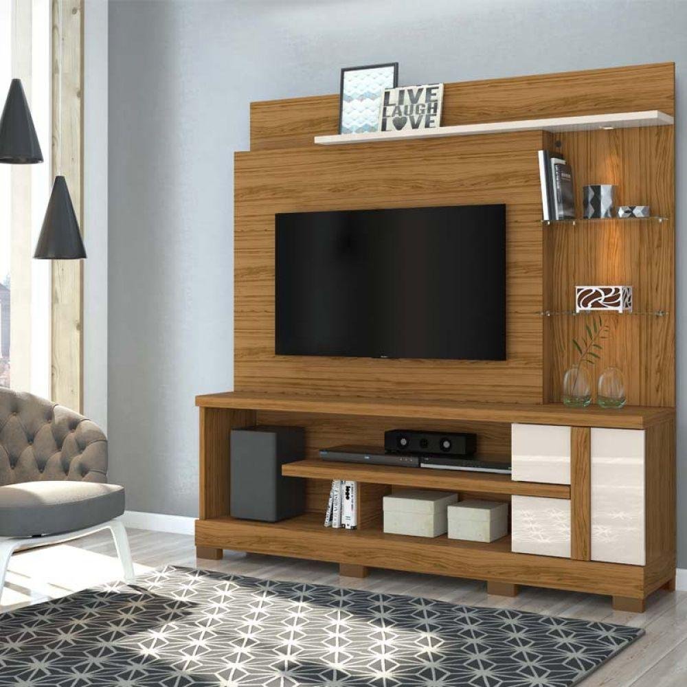 Home Theater Alan Tv 55 Com Pés Naturale Off White | MadeiraMadeira
