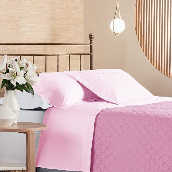 Edredom King Size Andreza 200 Fios Privilege Rosa | MadeiraMadeira