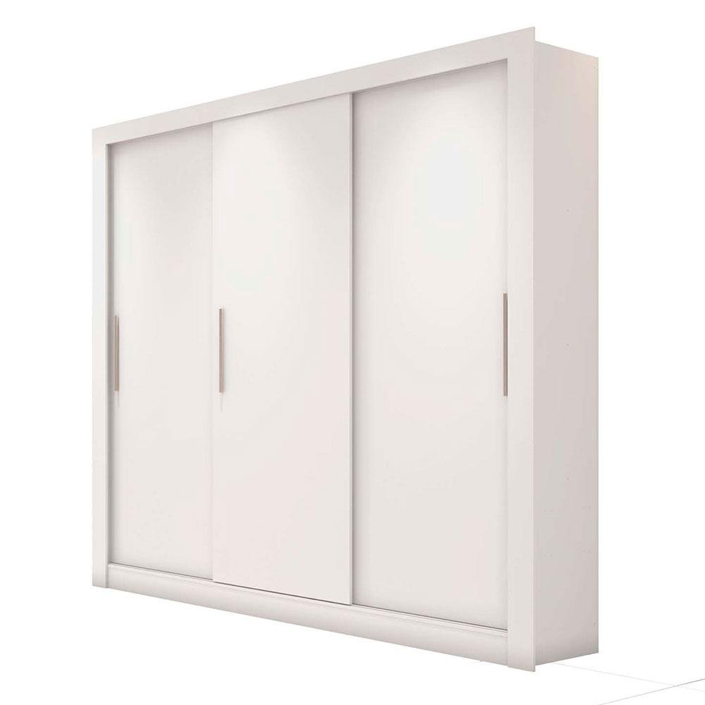 Guarda Roupa Casal Grande 3 Portas De Correr Branco Glass | MadeiraMadeira