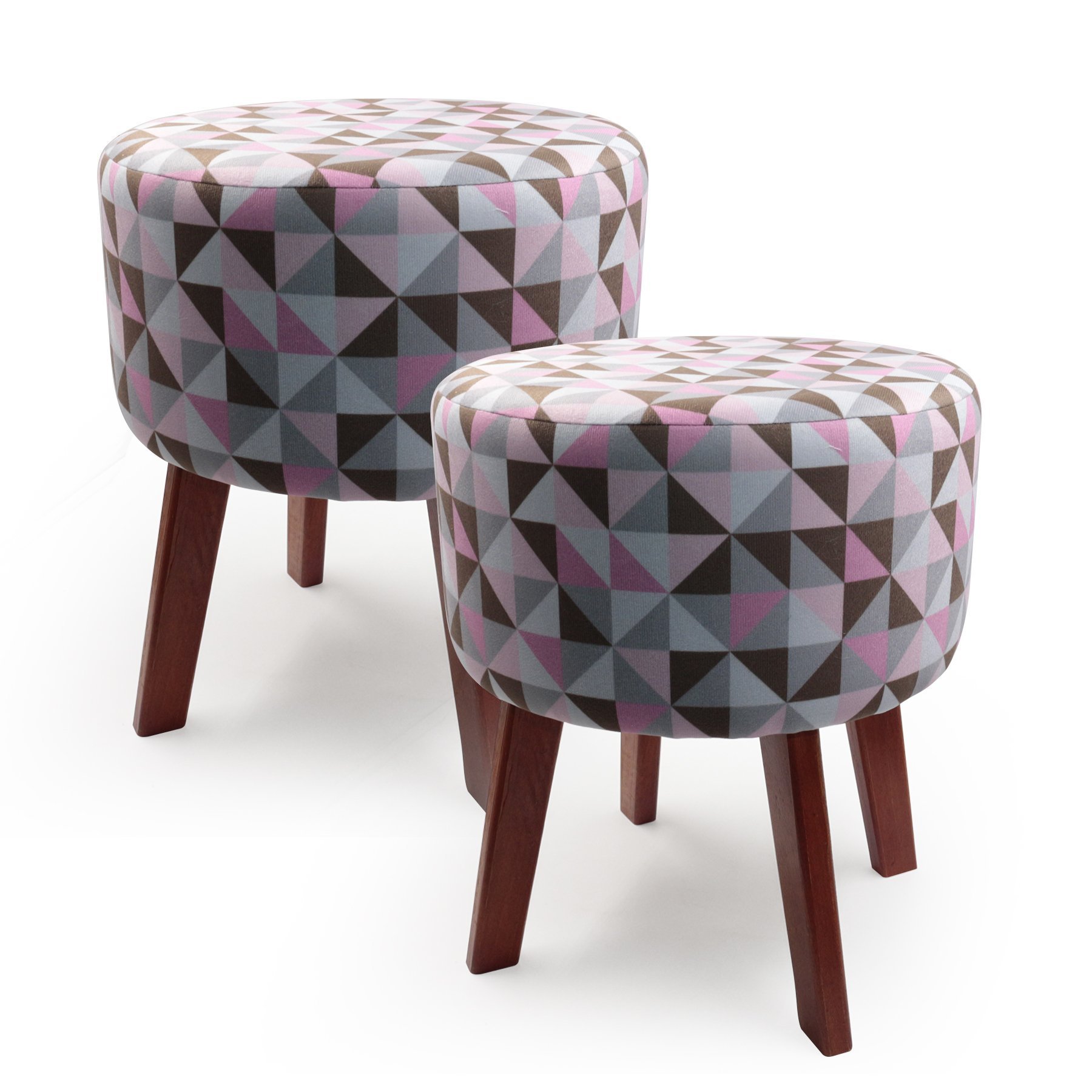 Kit 2 Pufe Puff Puf Banco Decorativo Redondo 4 Pés Banqueta Cor ...