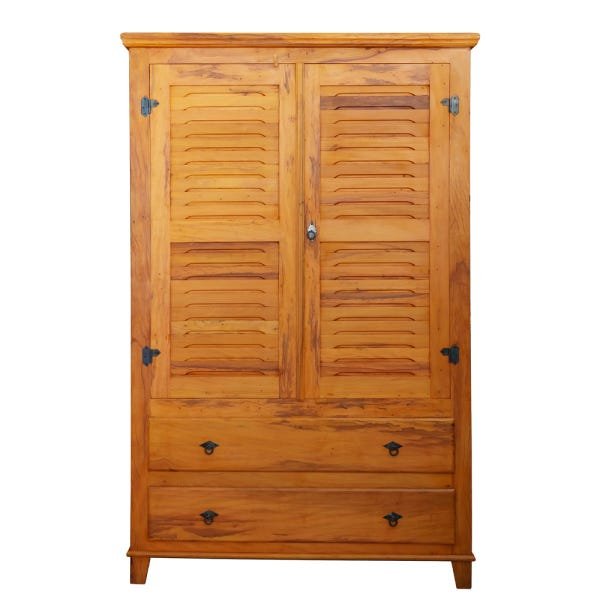 Guarda-Roupa Rústico de Madeira Maciça de Demolição- 2 Portas e 2 ...