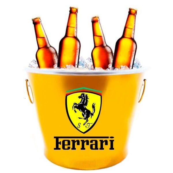 Balde De Gelo Aluminio Dourado Ferrari 7,5 Litros | MadeiraMadeira