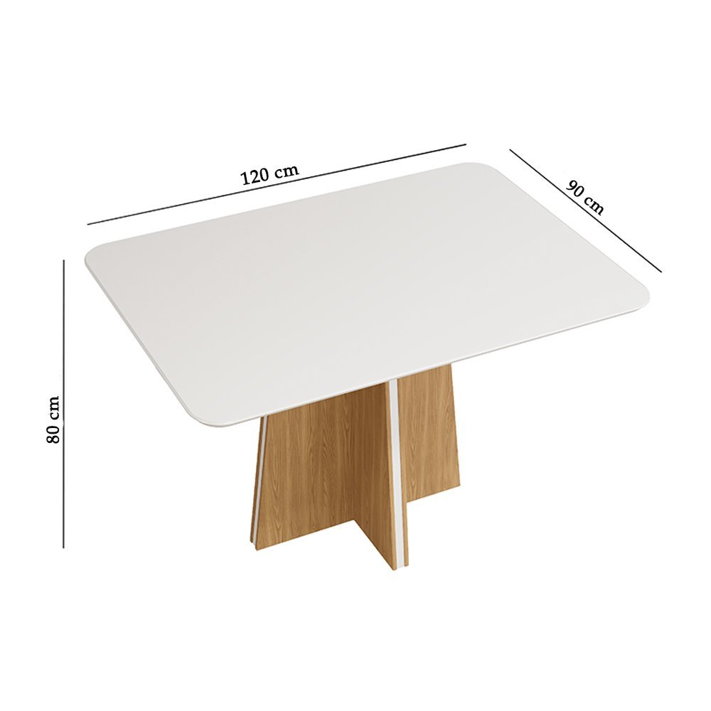 Mesa de Jantar 120x90 Vanda com 04 Cadeiras Lídia Carvalho Europeu ...
