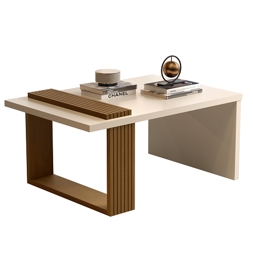 Mesa de Centro Chanel Ripado 8020 - JB Bechara - Pérola/Nature ...
