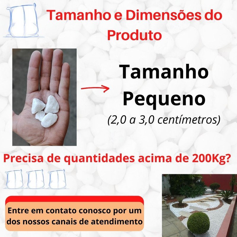 Pedra Dolomita Rolada Seixo Branco Tamanho Nº 1 - Saco 28,5Kg | MadeiraMadeira