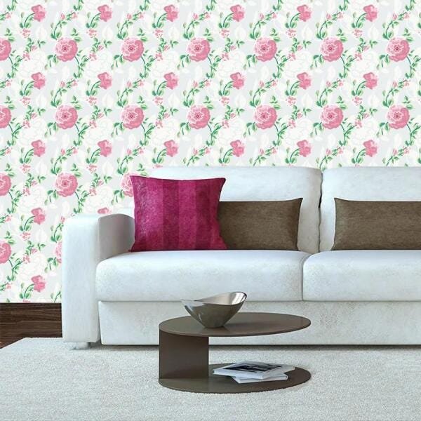Papel De Parede Floral Rosas Vermelhas Autocolante Sala Madeiramadeira