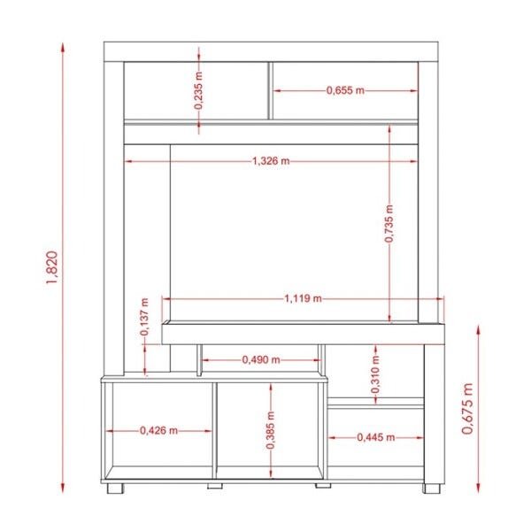 Estante Para TV 42 Polegadas Flavia Fendi Naturale Madetec | MadeiraMadeira