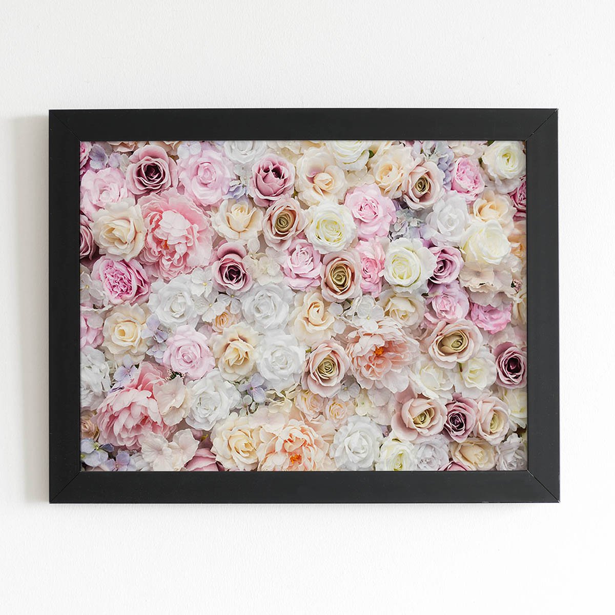 Quadro Mix de Flores e Rosas Coloridos Moldura Preta 60x40cm ...