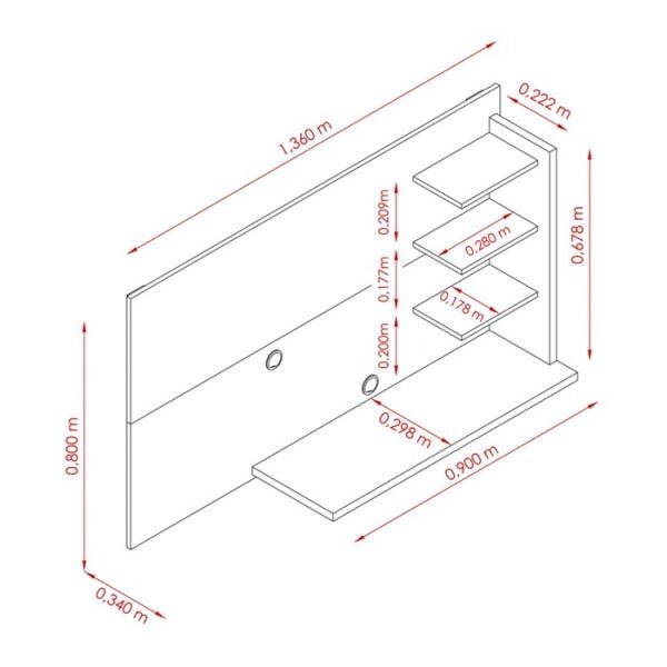 Painel Bancada para TV 42 Polegadas Julia Off White Savana Madetec ...