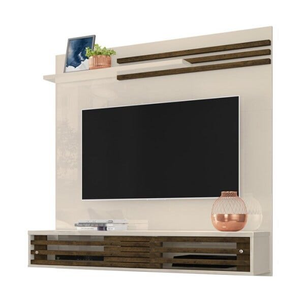 Painel Bancada para TV até 55 Polegadas Frizz Sublime Off White Savana ...