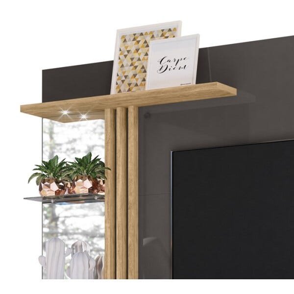 Painel Bancada para TV até 55 Polegadas Frizz Supreme Titanio Carvalho ...