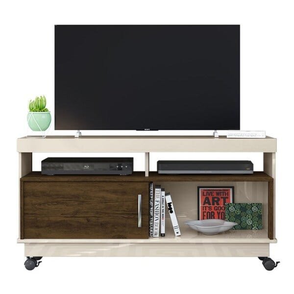 Rack para TV 50 Polegadas Artur Off White Savana Madetec | MadeiraMadeira