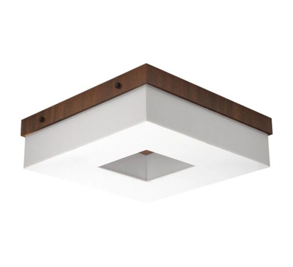 Plafon Acrílico com Madeira Superior e Recuo Madeira 30x30x8 4xe-27 ...