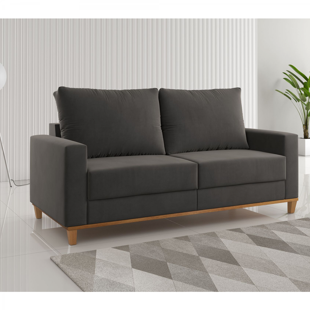 Estofado Gael Grafite - Casa Giulia | MadeiraMadeira