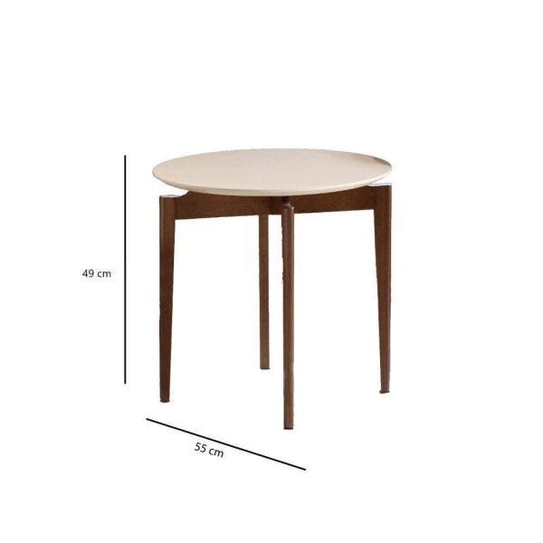 Mesa Lateral Redonda 49cm Scala Móveis Rafana | MadeiraMadeira