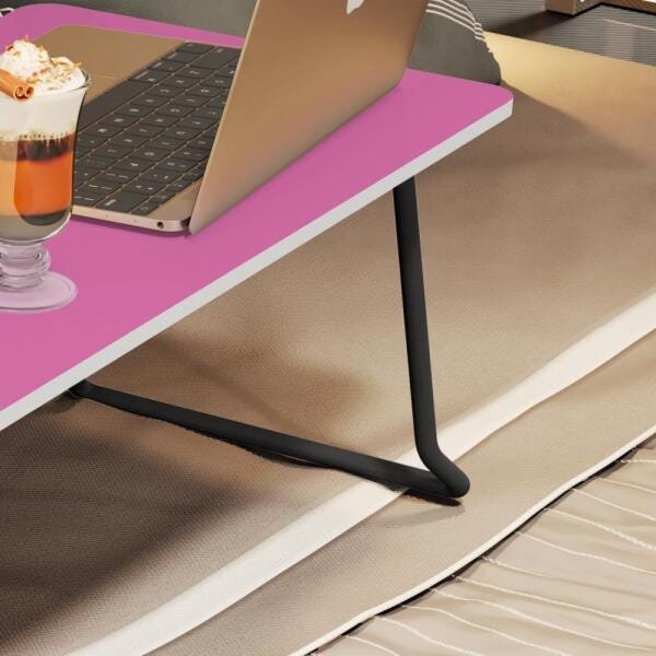 Mesa para Notebook Usar em Cama/Sofá Pés de Ferro Dobrável - Rosa ...