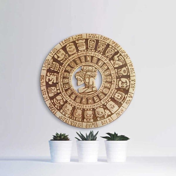 Quadro Mandala - Calendário Maia Haab - 80cm | MadeiraMadeira