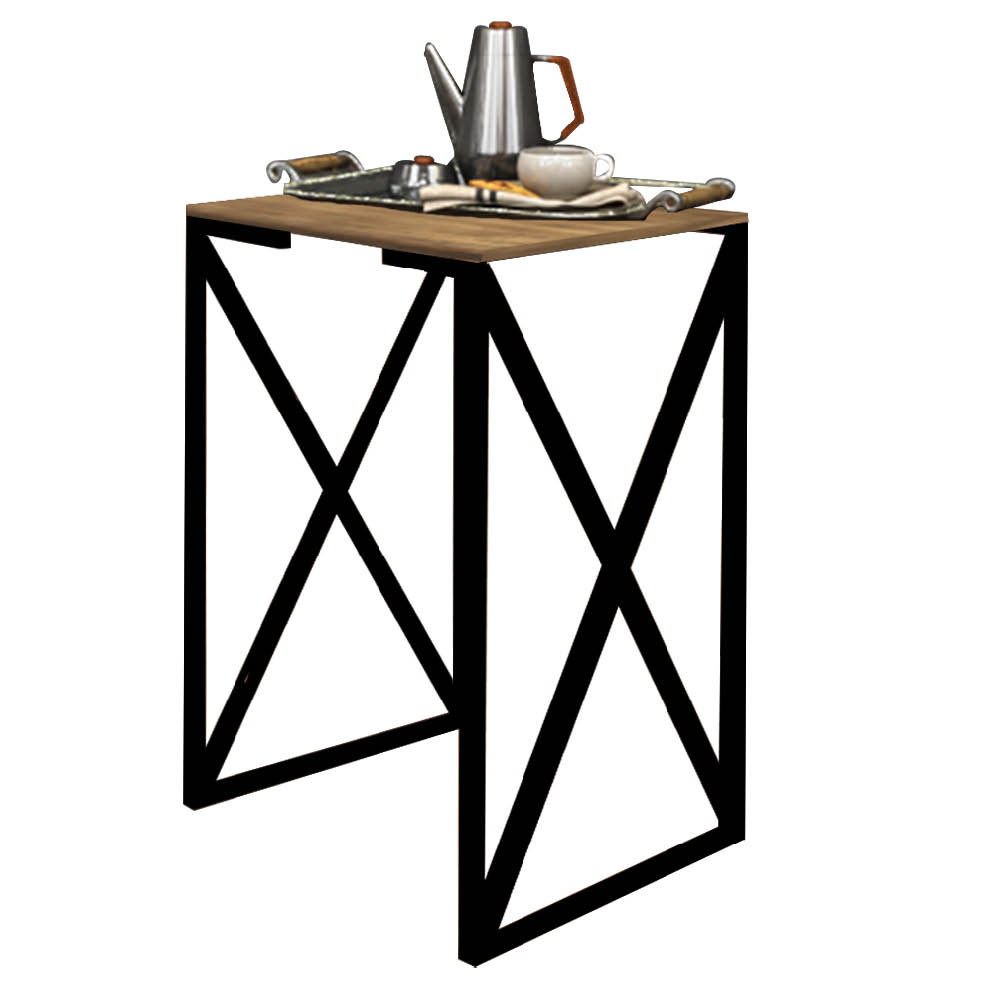 Mesa Lateral Canto Aparador Buffet X Zurik X Industrial Ferro Preto ...
