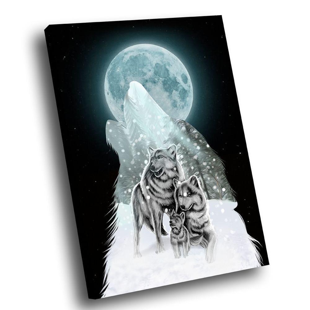 Quadro Lobos Family -- Br Artes | MadeiraMadeira