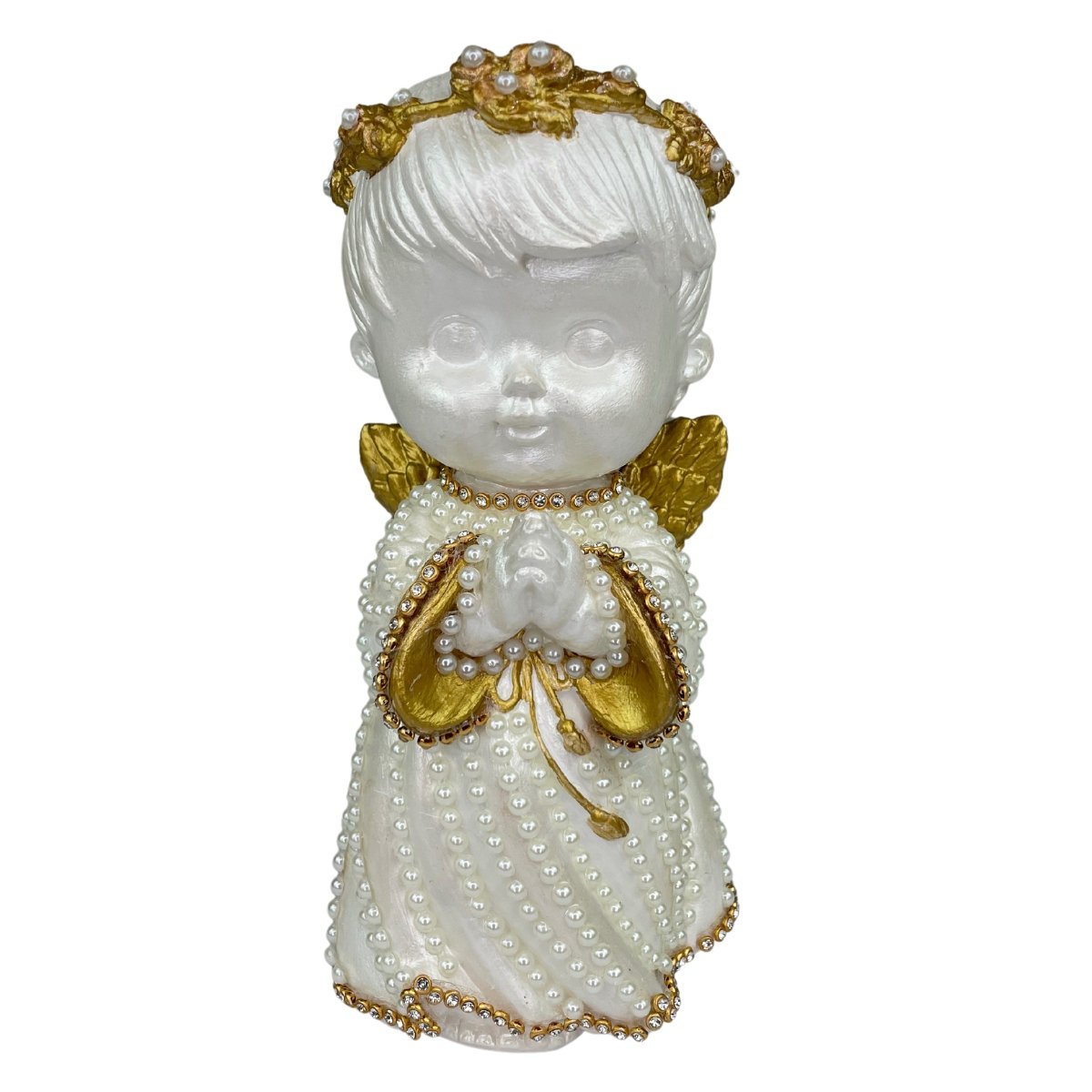 Escultura Imagem Anjo da Guarda Baby 17,5cm Protetor Orando ...