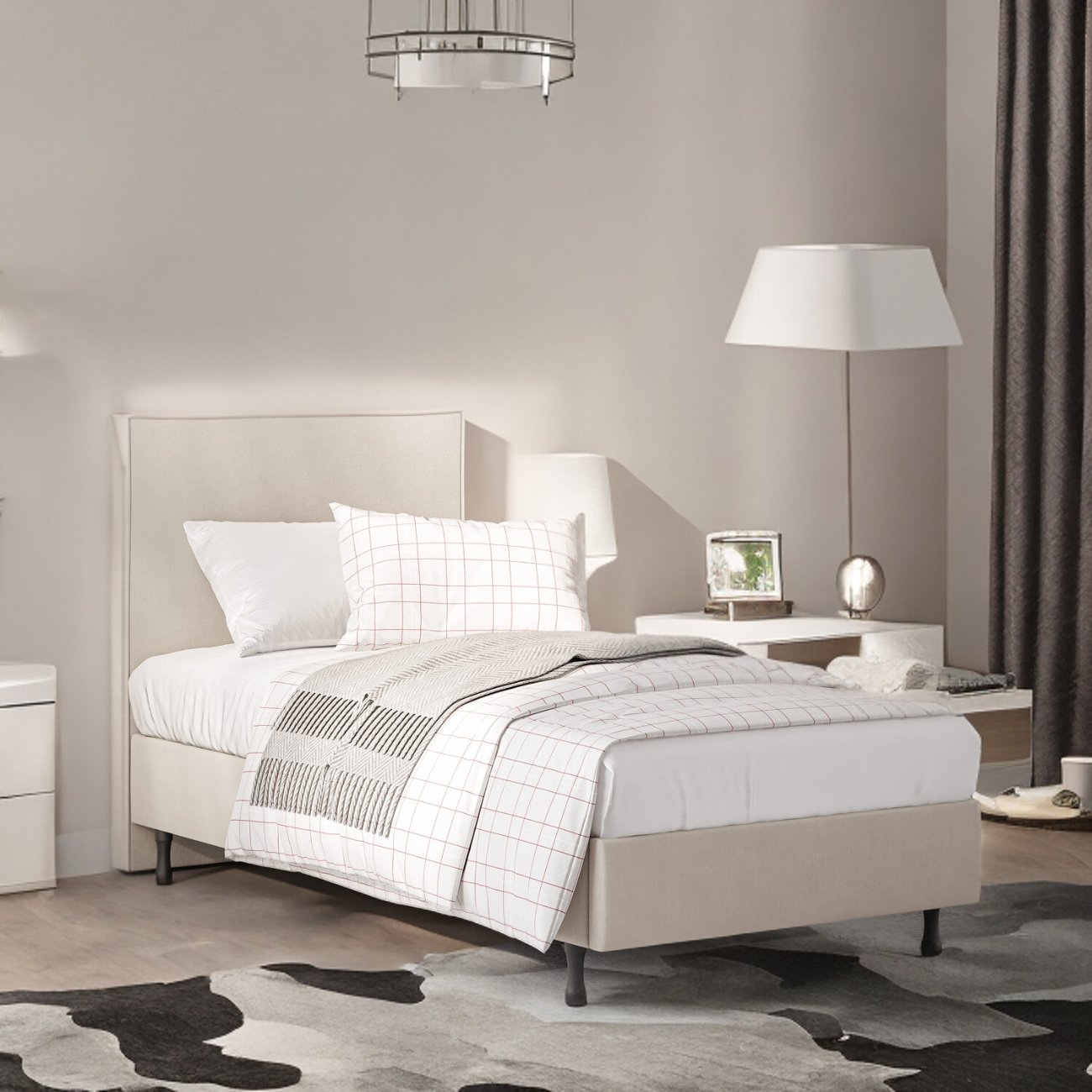 Cama Solteiro One Com Cabeceira Moderna em Mdf Pé Eucalipto ...