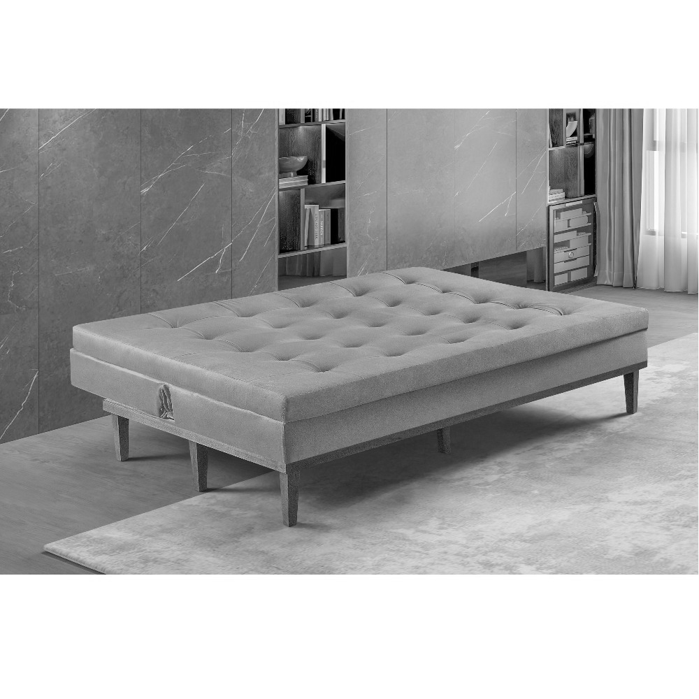 Sofá Cama Toronto Veludo Azul - Nel Estofados | MadeiraMadeira