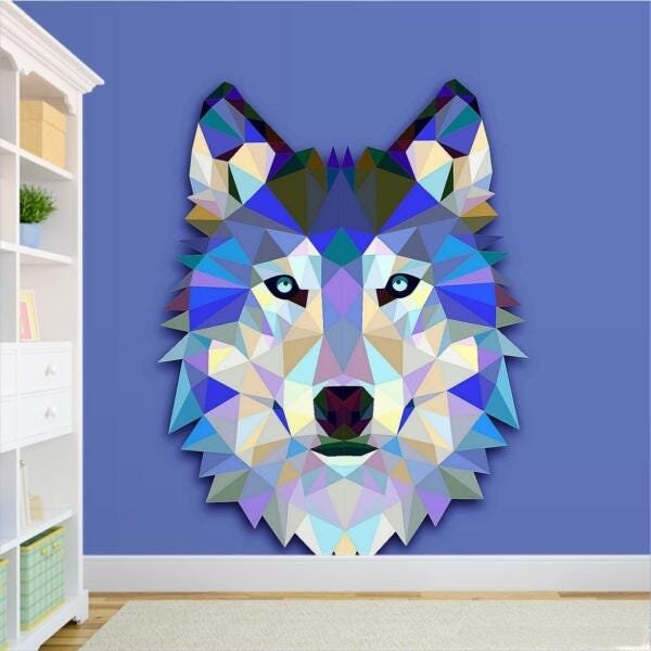 Papel De Parede Adesivo Lobo Geométrico | MadeiraMadeira