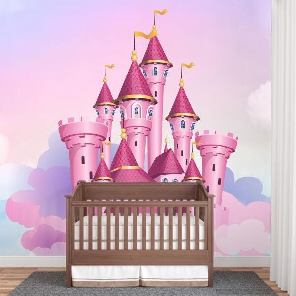 Papel De Parede Adesivo Castelo Rosa | MadeiraMadeira