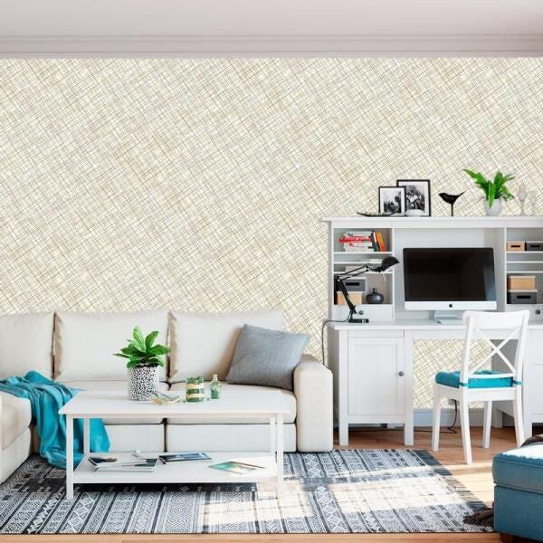 Papel De Parede Textura Riscada Adesivo Sala Quarto Casal | MadeiraMadeira