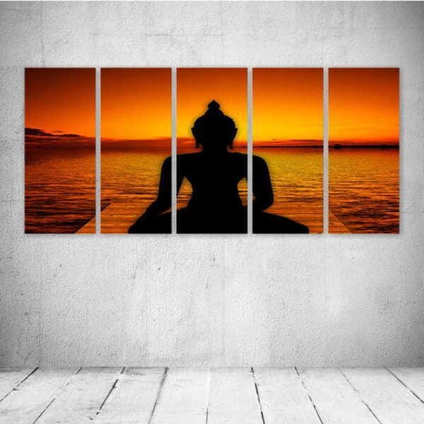 Quadro Decorativo - Yoga - Composto de 5 Quadros | MadeiraMadeira