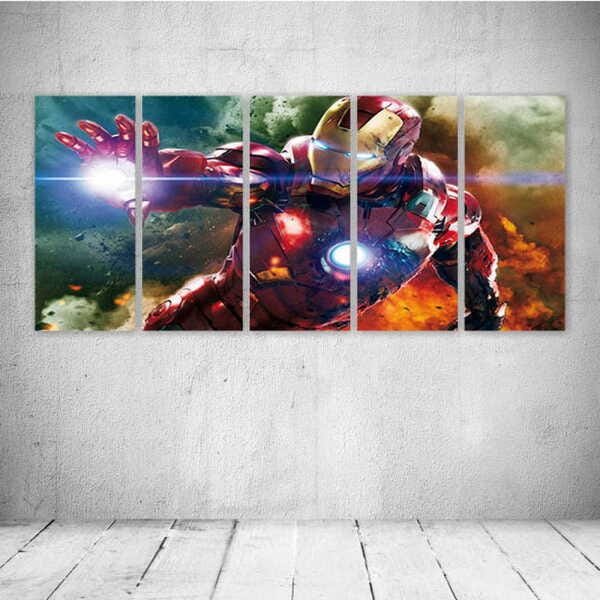 Quadro Decorativo - The Avengers Iron Man - Composto de 5 Quadros ...