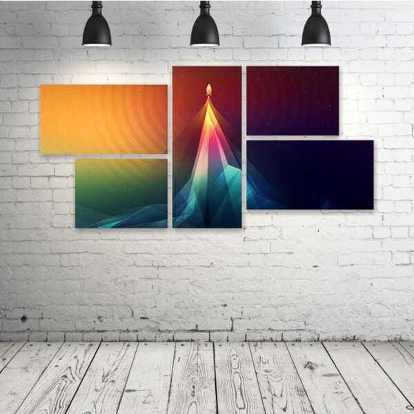 Quadro Decorativo - Psychedelic-Rocket-Launch - Composto de 5 Quadros ...