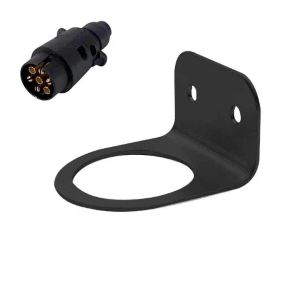 Suporte de Plug Macho Tomada Universal - 2 Furos - Preto | MadeiraMadeira
