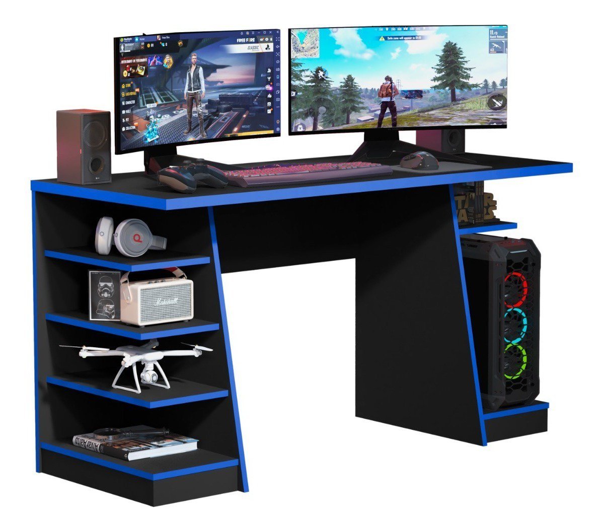 Mesa Gamer Escrivaninha Mesa De Computador Xp Varias Cores CASA JD ...