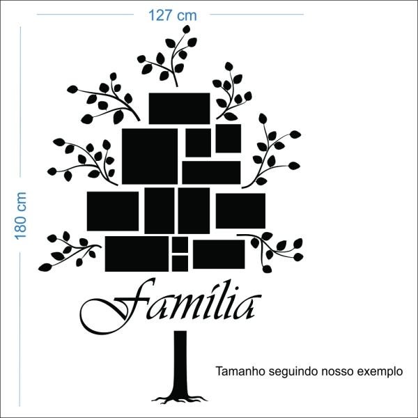 Adesivo Decorativo Árvore Com Fotos Genealógica Família - Preto ...