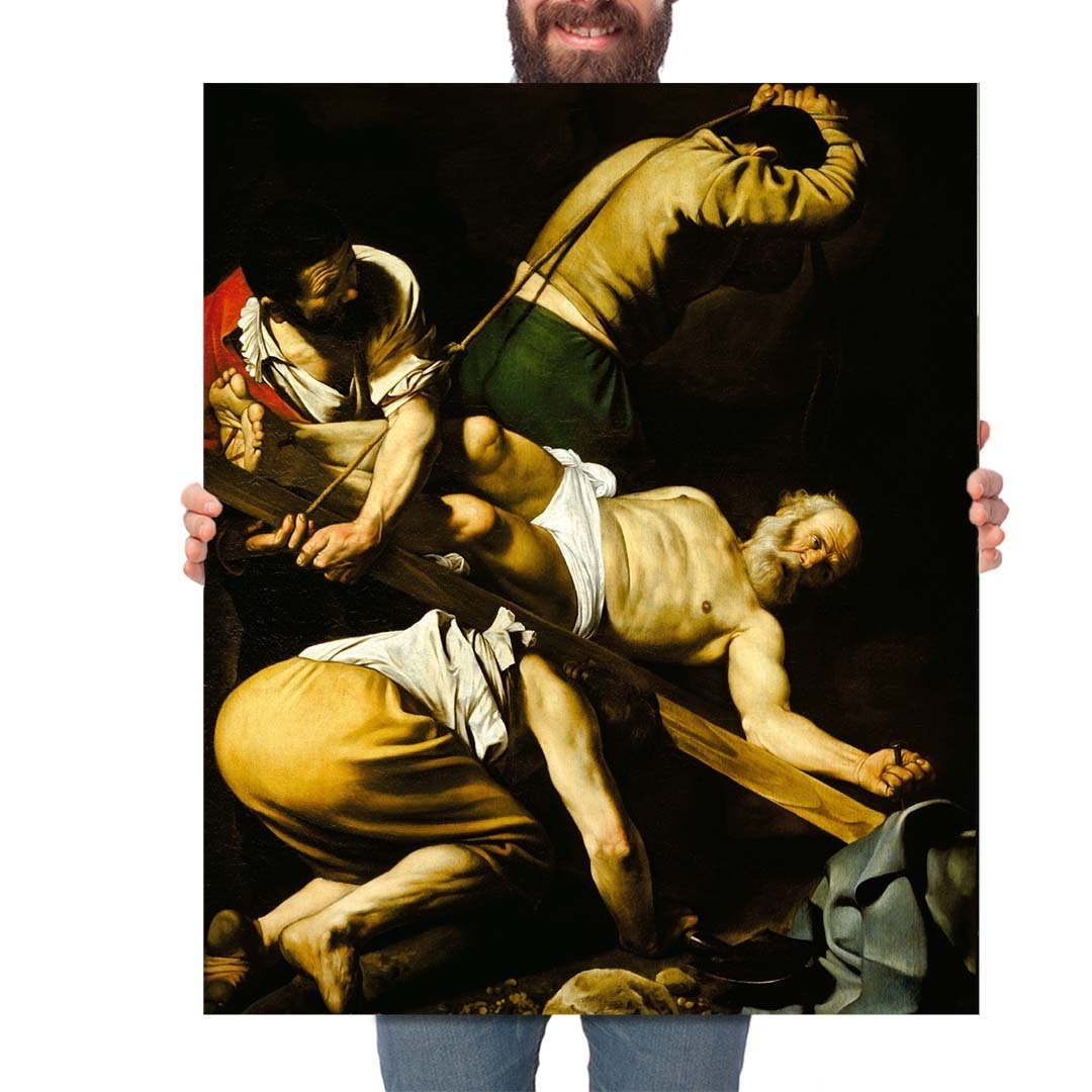 Quadro Decorativo Caravaggio Crucificação de São Pedro:Grande 77x64cm ...