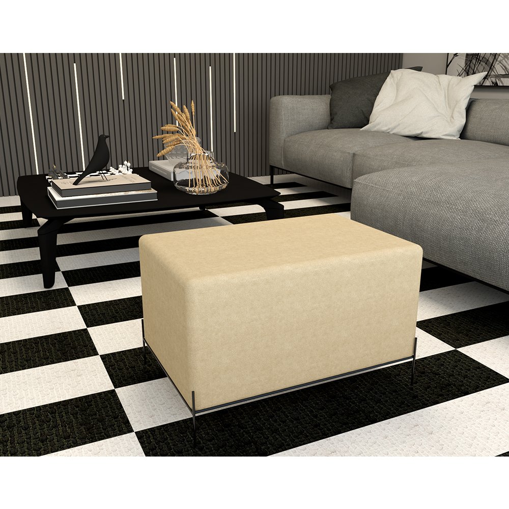 Puff Barcelona Preto e Bege | MadeiraMadeira