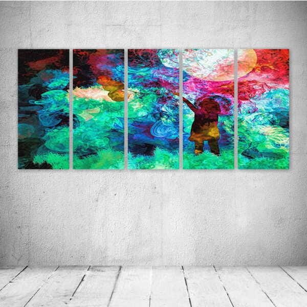 Quadro Decorativo - Backdrop78 - Composto de 5 Quadros | MadeiraMadeira