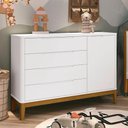 Cômoda Infantil Classic Boom Branco com Pés Amadeirado - Reller ...