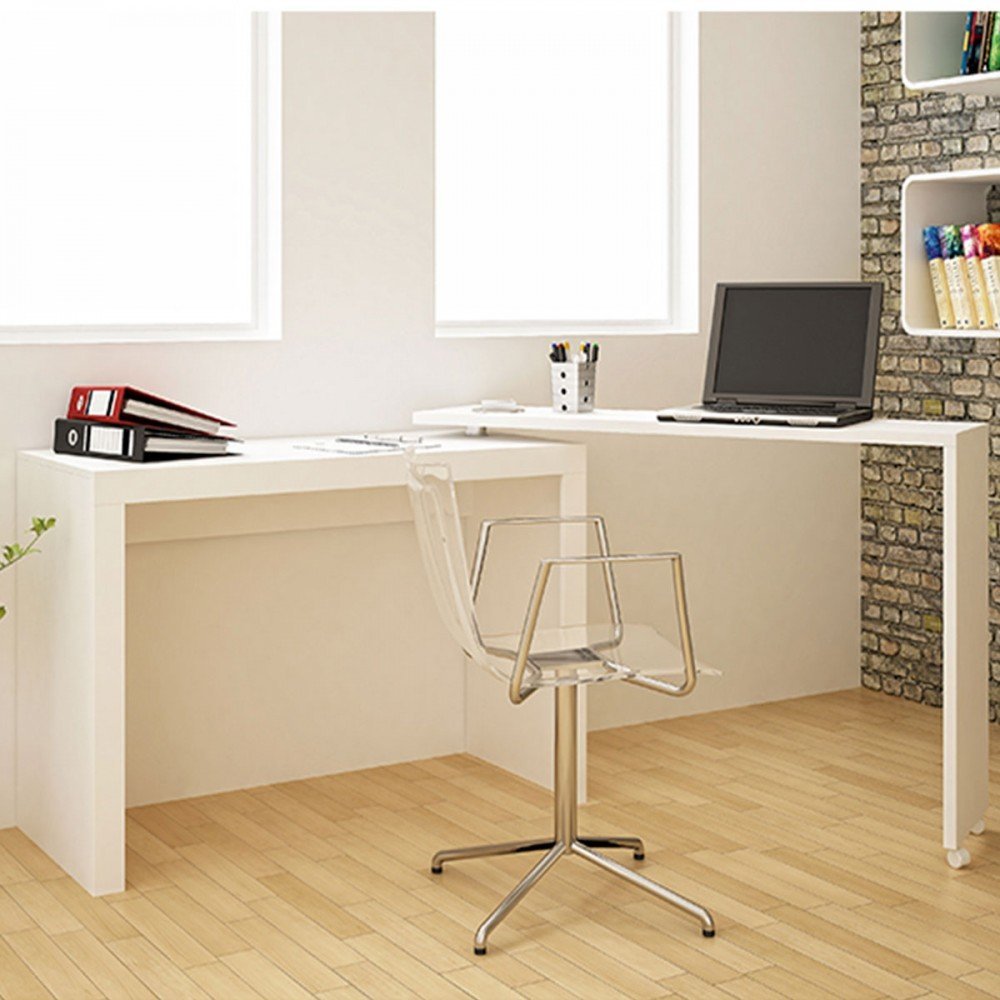 Mesa para Escritório Branco - Pnr Móveis | MadeiraMadeira