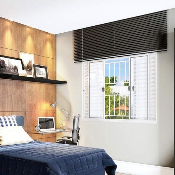 Janela de Aluminío Veneziana 100x120cm 4 Folhas Móveis e 2 Fixas com ...