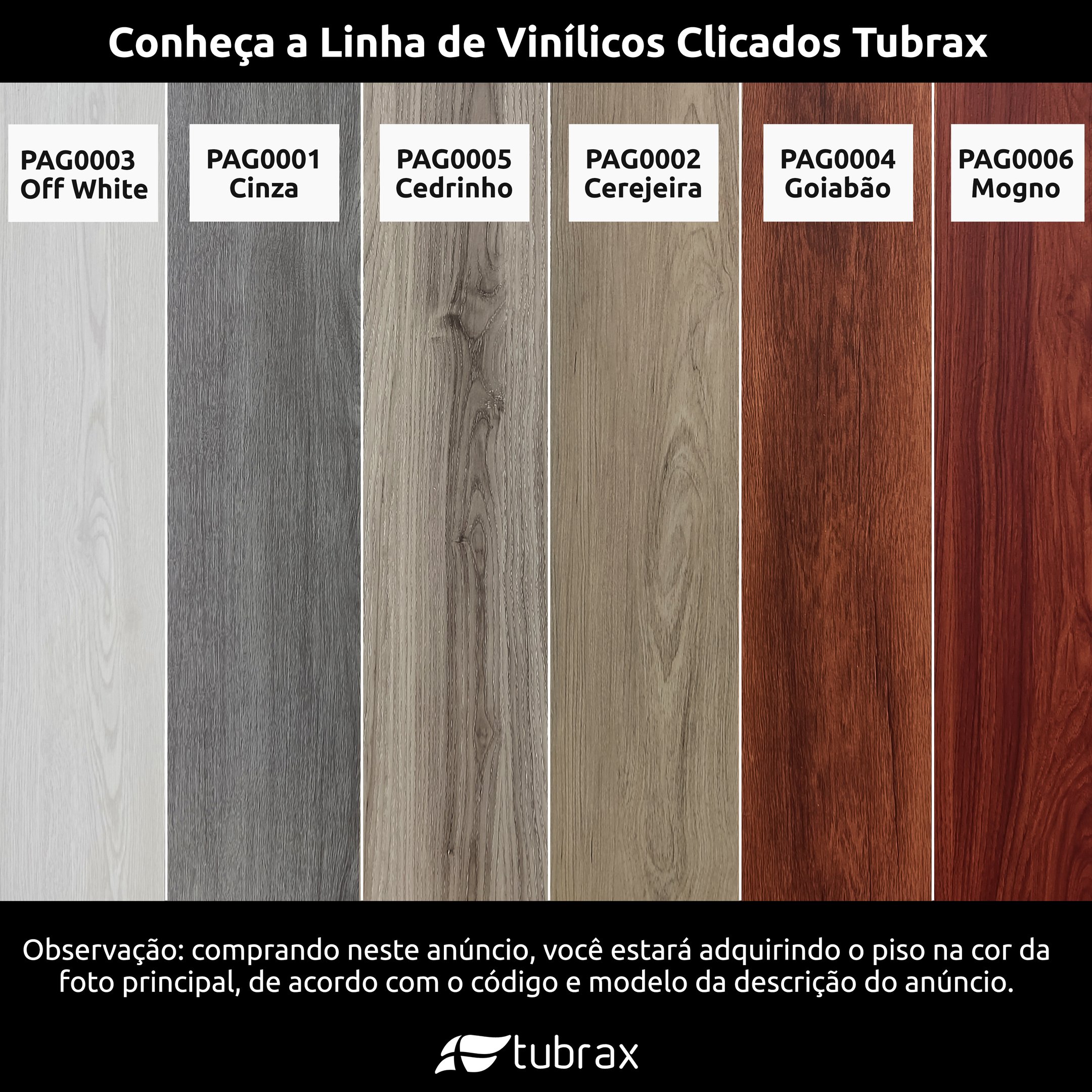 Piso Vinílico Clicado Régua Amadeirado por M² Off White Tubrax ...