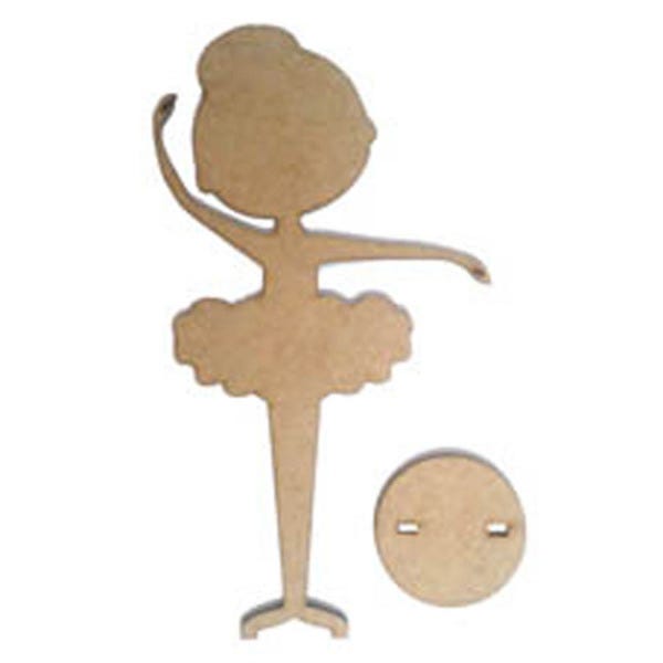 Kit com 6 Bailarinas Mdf de Mesa Tam: 12x20cm Cod:Kblrn010 | MadeiraMadeira