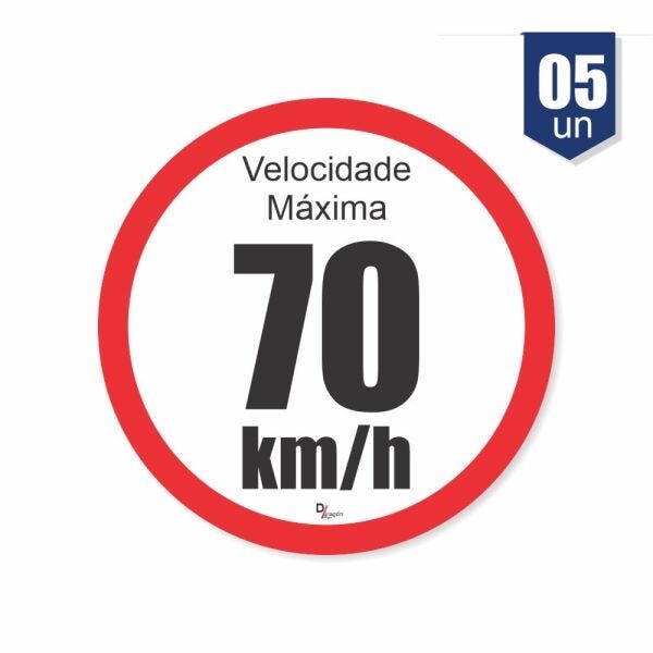Adesivo para Frota Velocidade Máxima 70Km Pct C/5Un 15x15cm ...