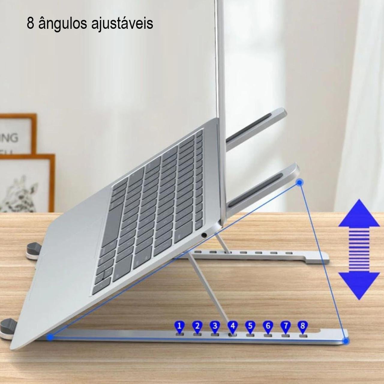 Suporte Notebook Aluminio Slim Com Case | MadeiraMadeira