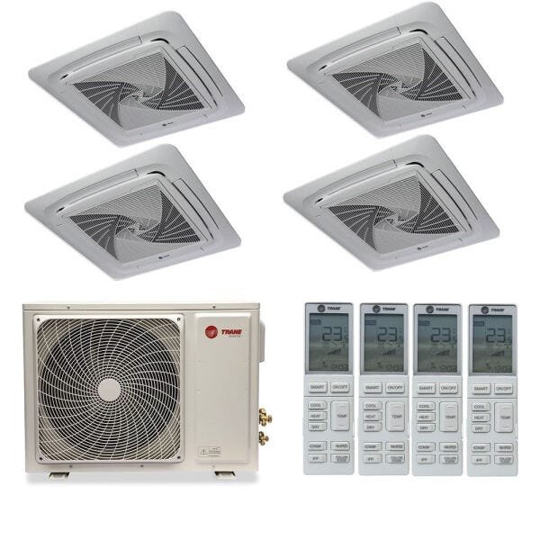 Ar-Condicionado Multi Split Inverter Trane 30.000 BTUs (4x Evap Cassete 4 Vias 12.000) Quente ...