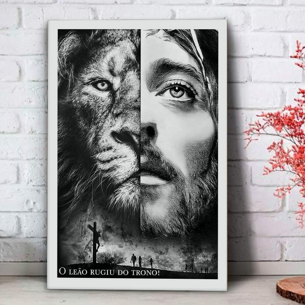 Placa Decorativa Fé e Religião o Leão Rugiu do Trono-30X45Cm ...