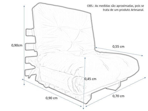 Sofá Cama Solteiro Futon Dobrável Azul Tiffany | MadeiraMadeira