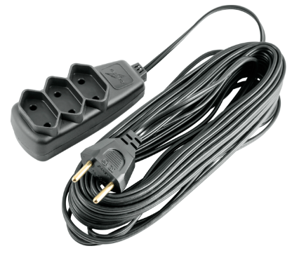 EXTENSÃO ELÉTRICA COM 10 METROS 2P PRETA MODELO SORT - DANEVA | MadeiraMadeira